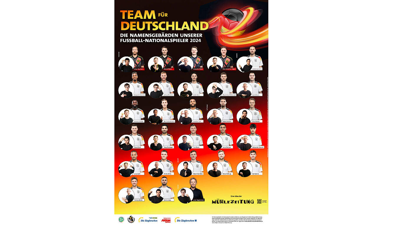 EM 2024 für alle: Poster zeigt Nationalteam in Gebärden :: DFB ...